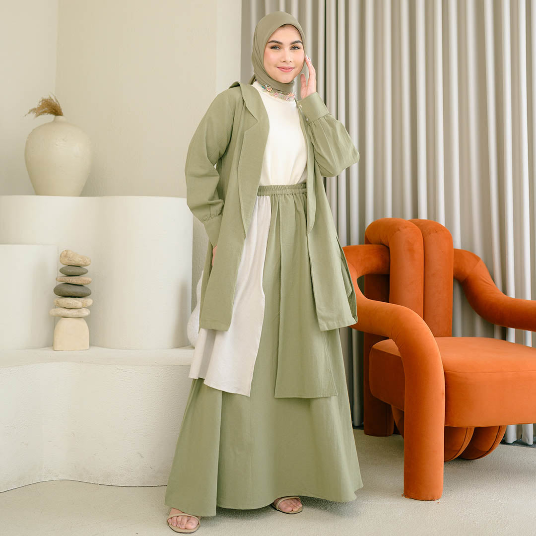 Tami Set (One Set Rok Linen) Creamy Matcha – Lozy