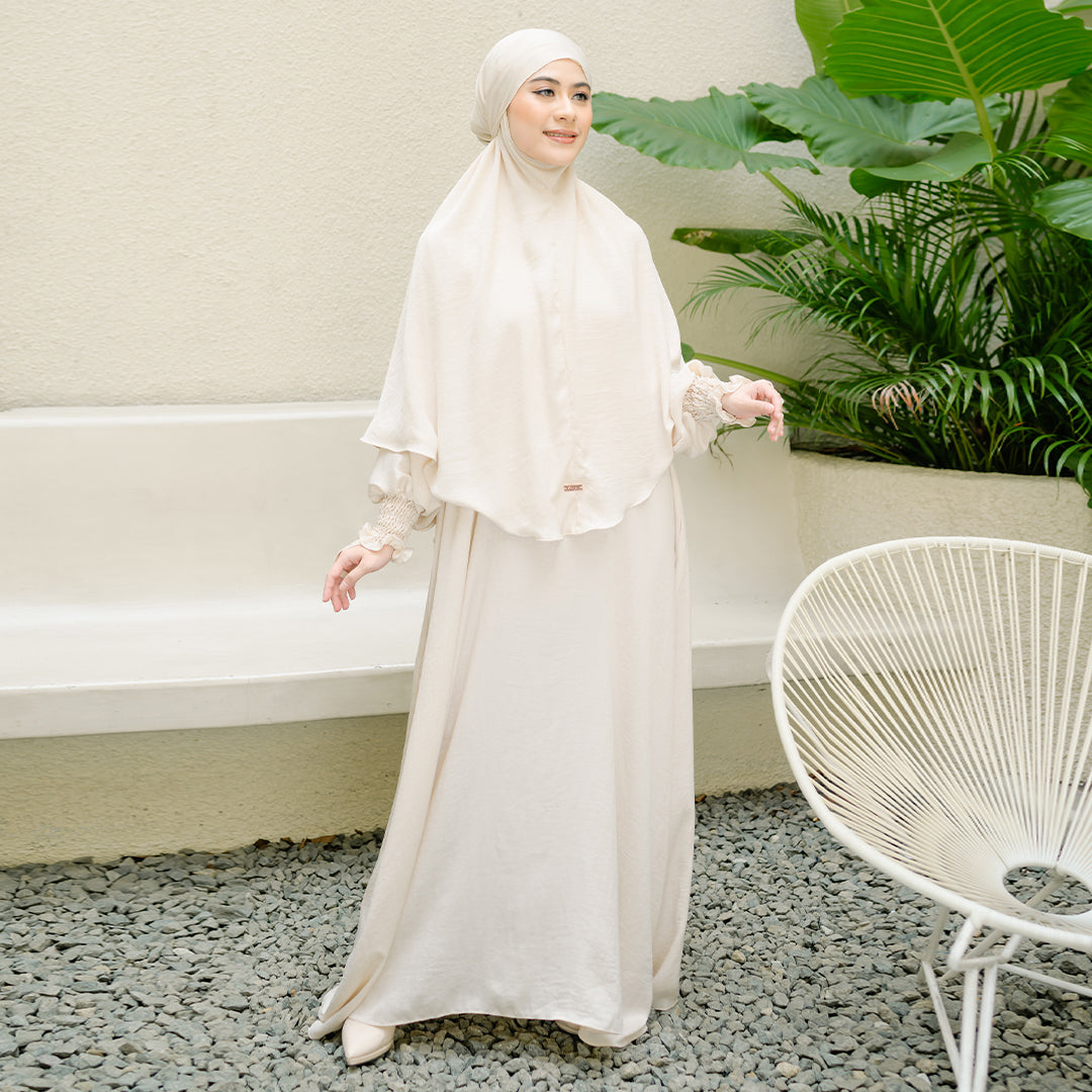 Hanida Abaya Set Ivory – Lozy