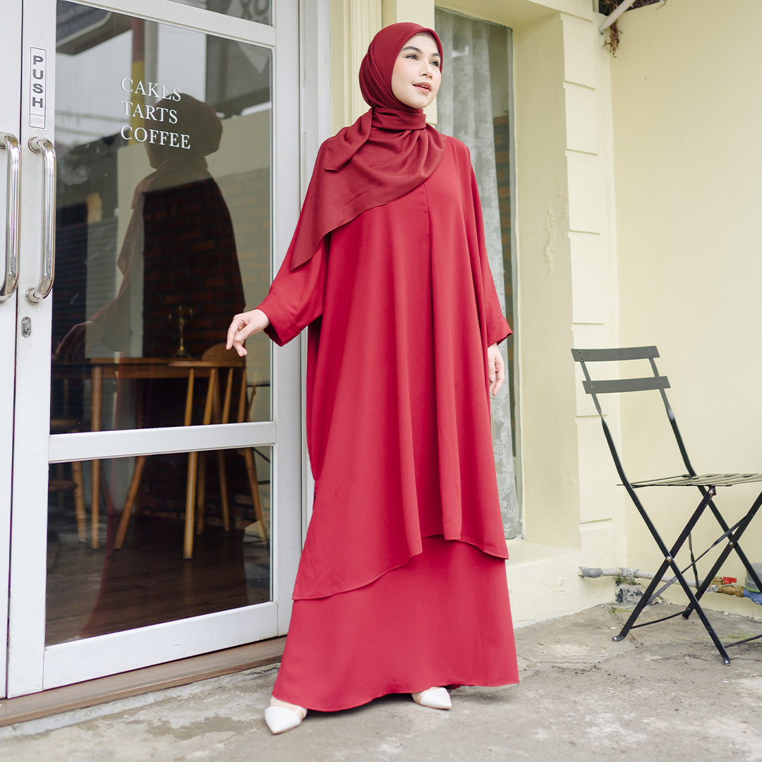 Haifa Tunik Set Red – Lozy