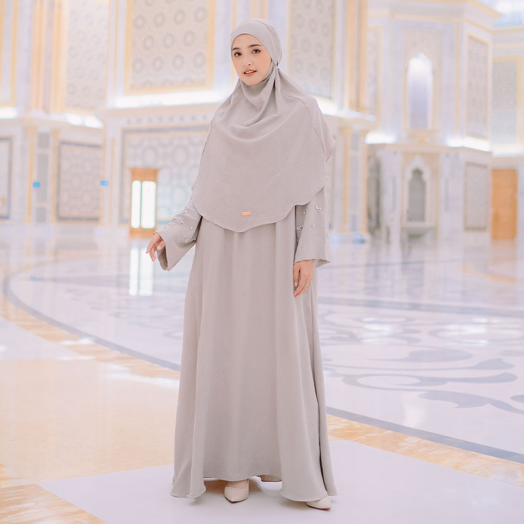 Haiba Abaya Set Cream Almond – Lozy