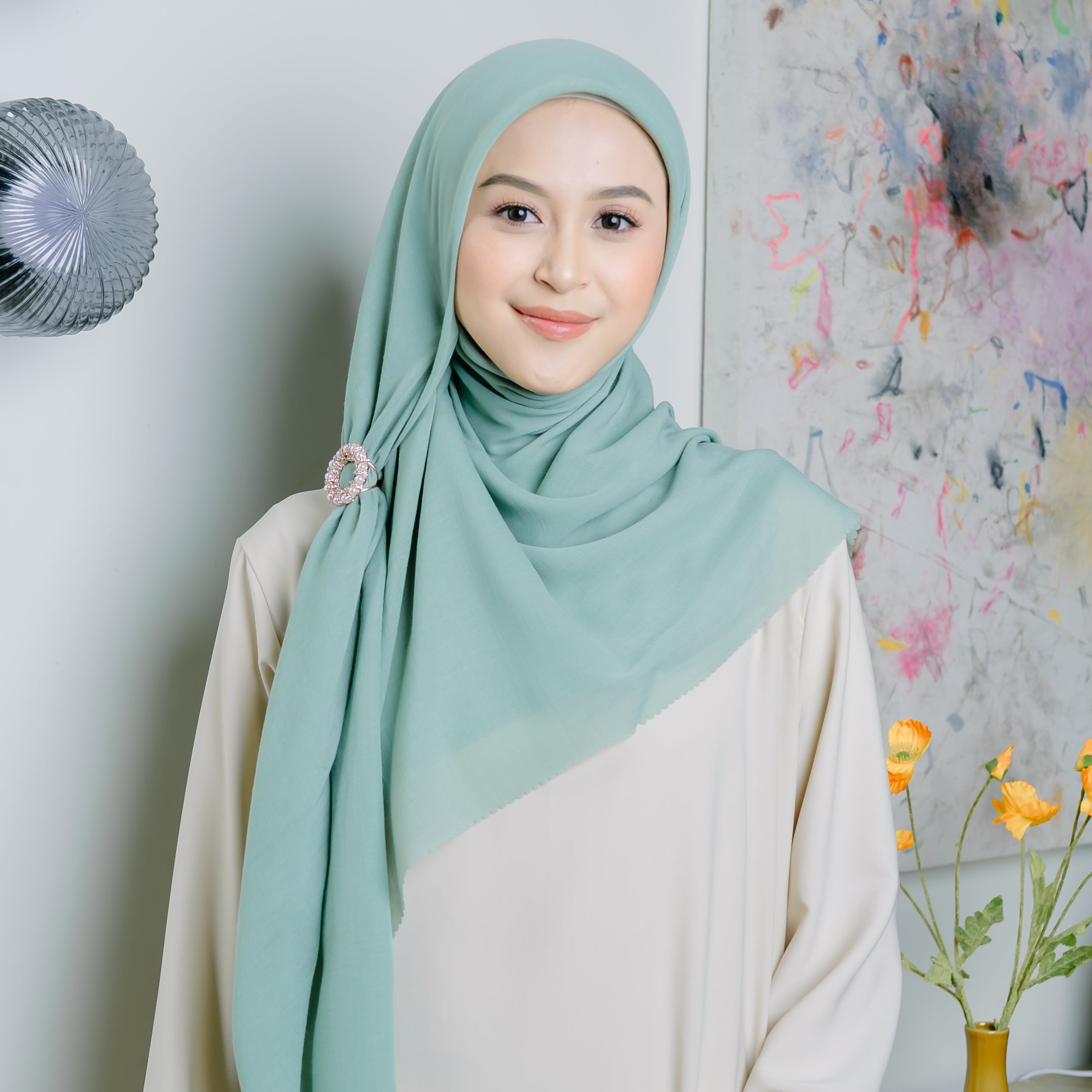 Mima Syari Lasercut Green Pastel – Lozy