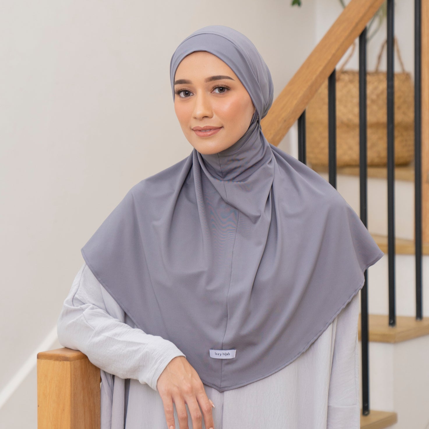 Wafa Instan (French Khimar) Stone Grey – Lozy