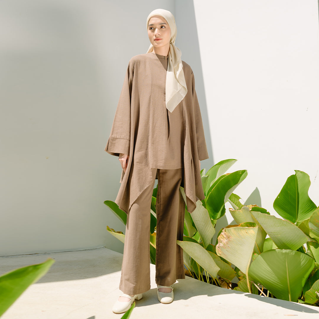 Zara Linen Set Soft Brown – Lozy