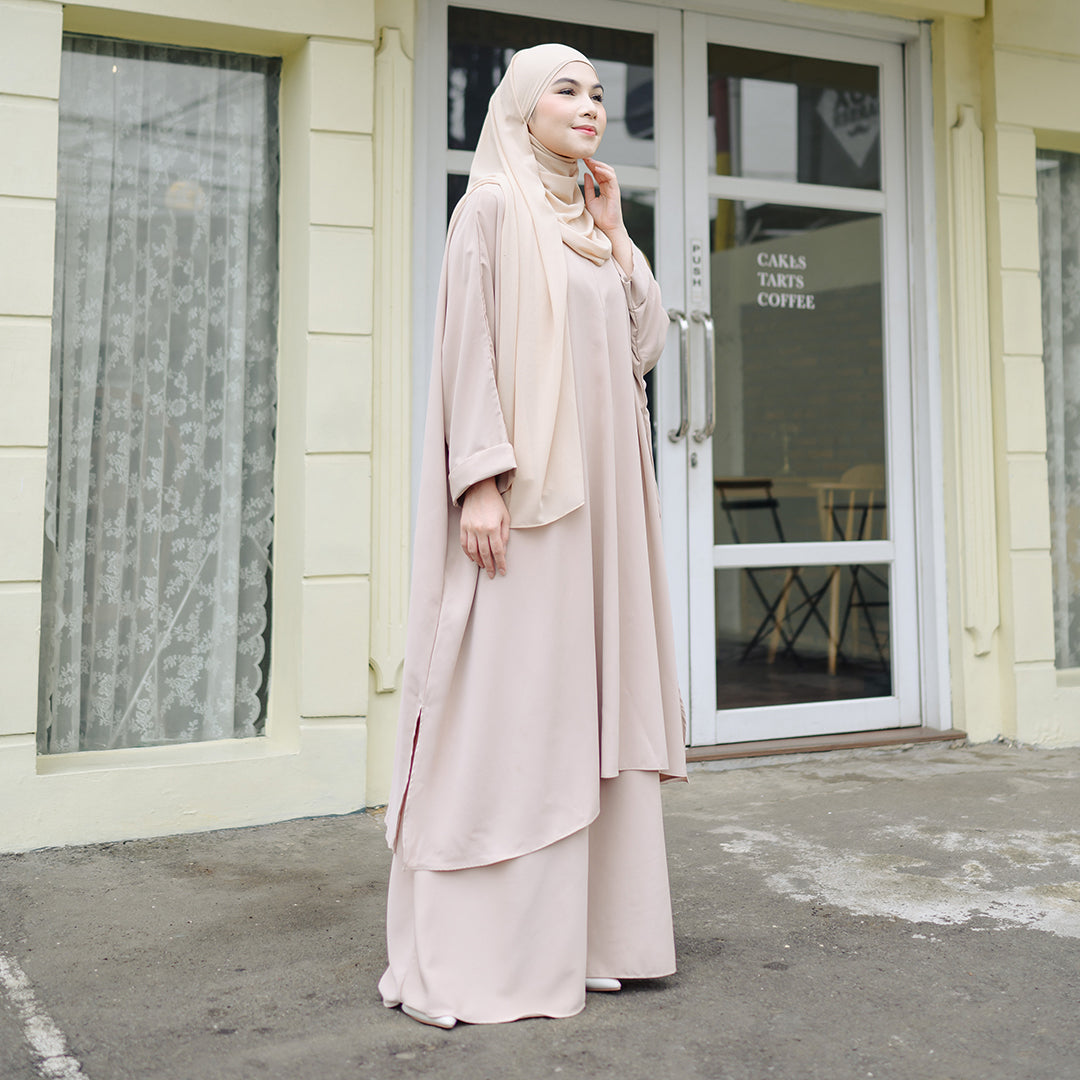 Haifa Tunik Set Beige (New Material) – Lozy