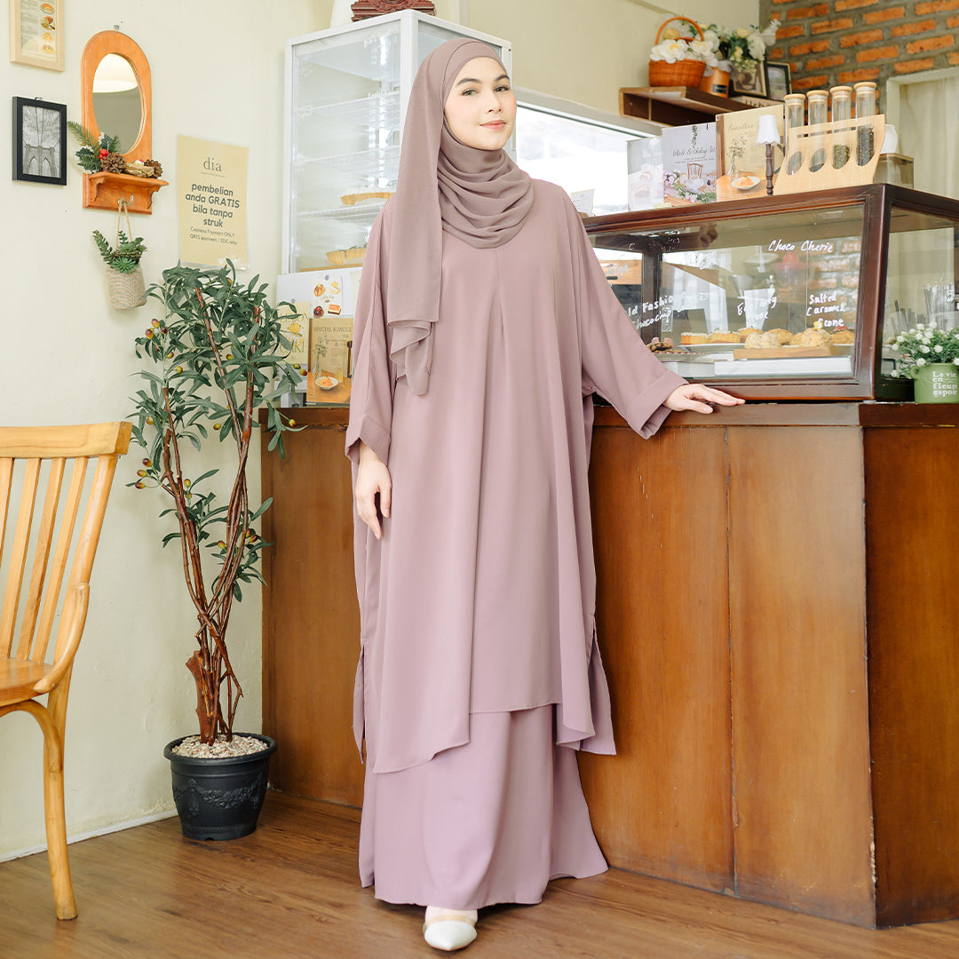 Haifa Tunik Set Brownie (New Material) – Lozy