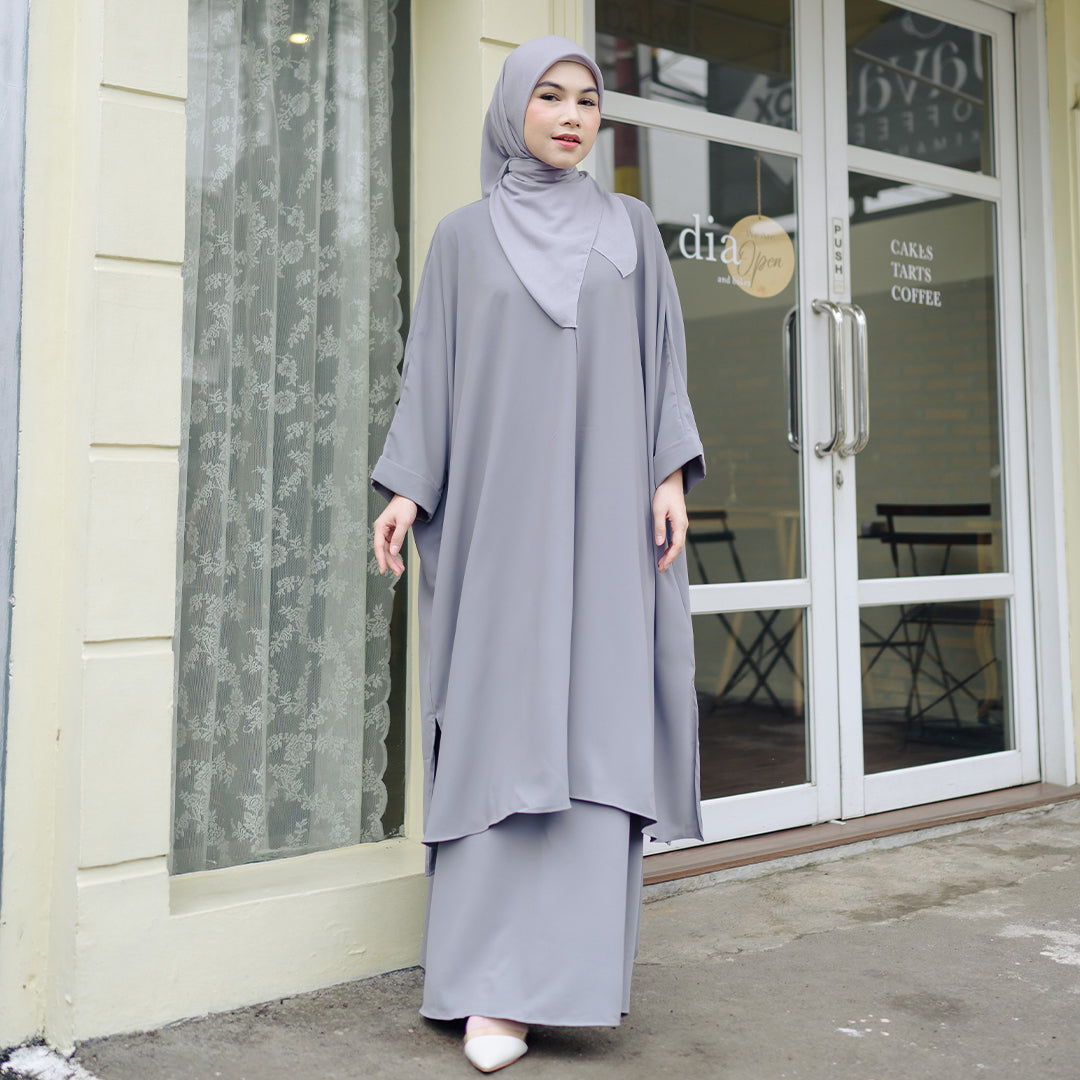Haifa Tunik Set Smoke Grey (New Material) – Lozy