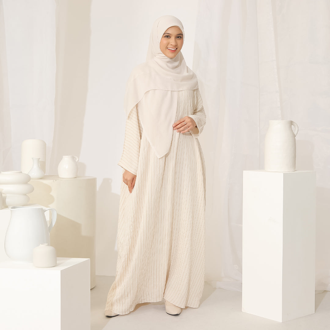 Halifa Abaya Dress Creamy Latte – Lozy