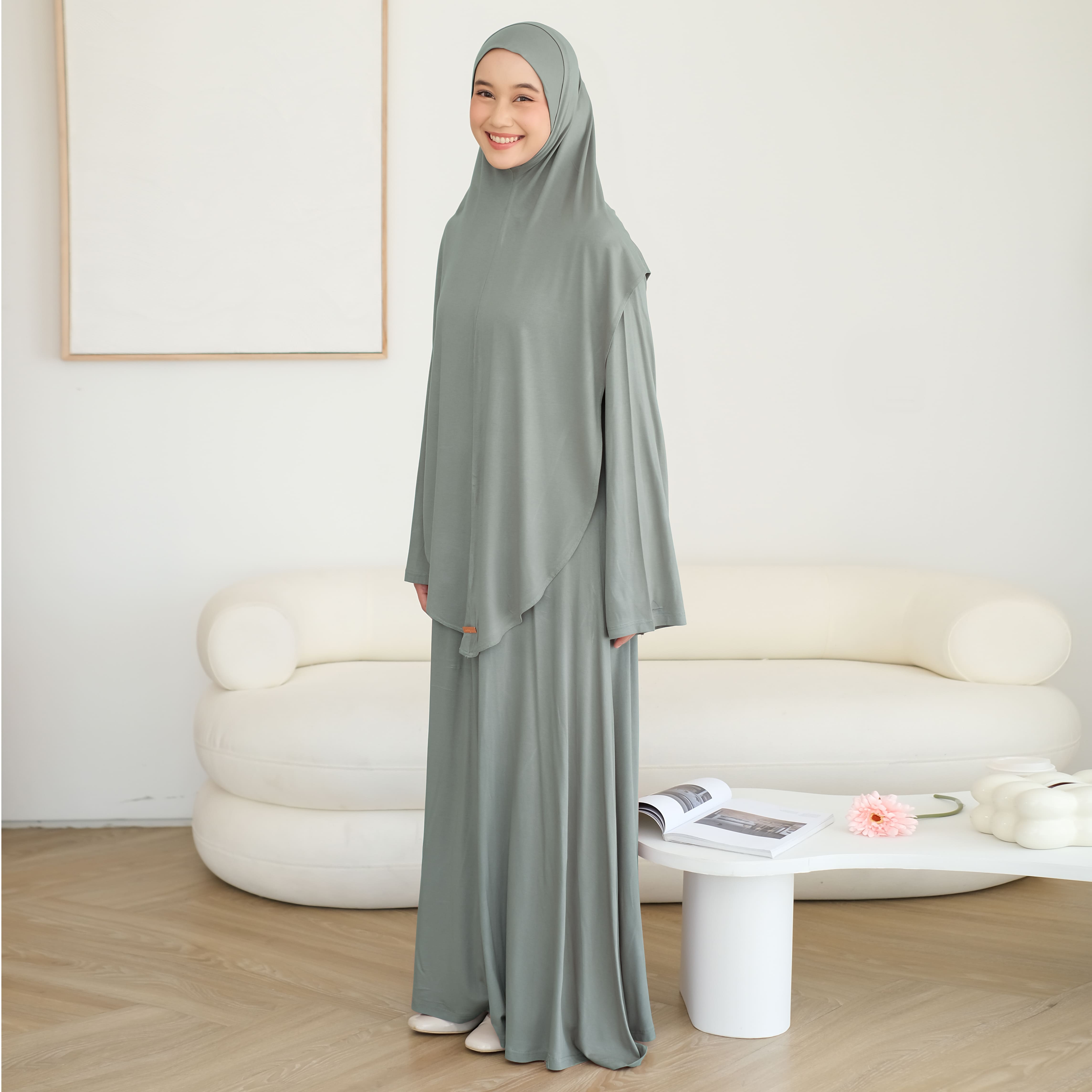 Saira Abaya Set Grey – Lozy