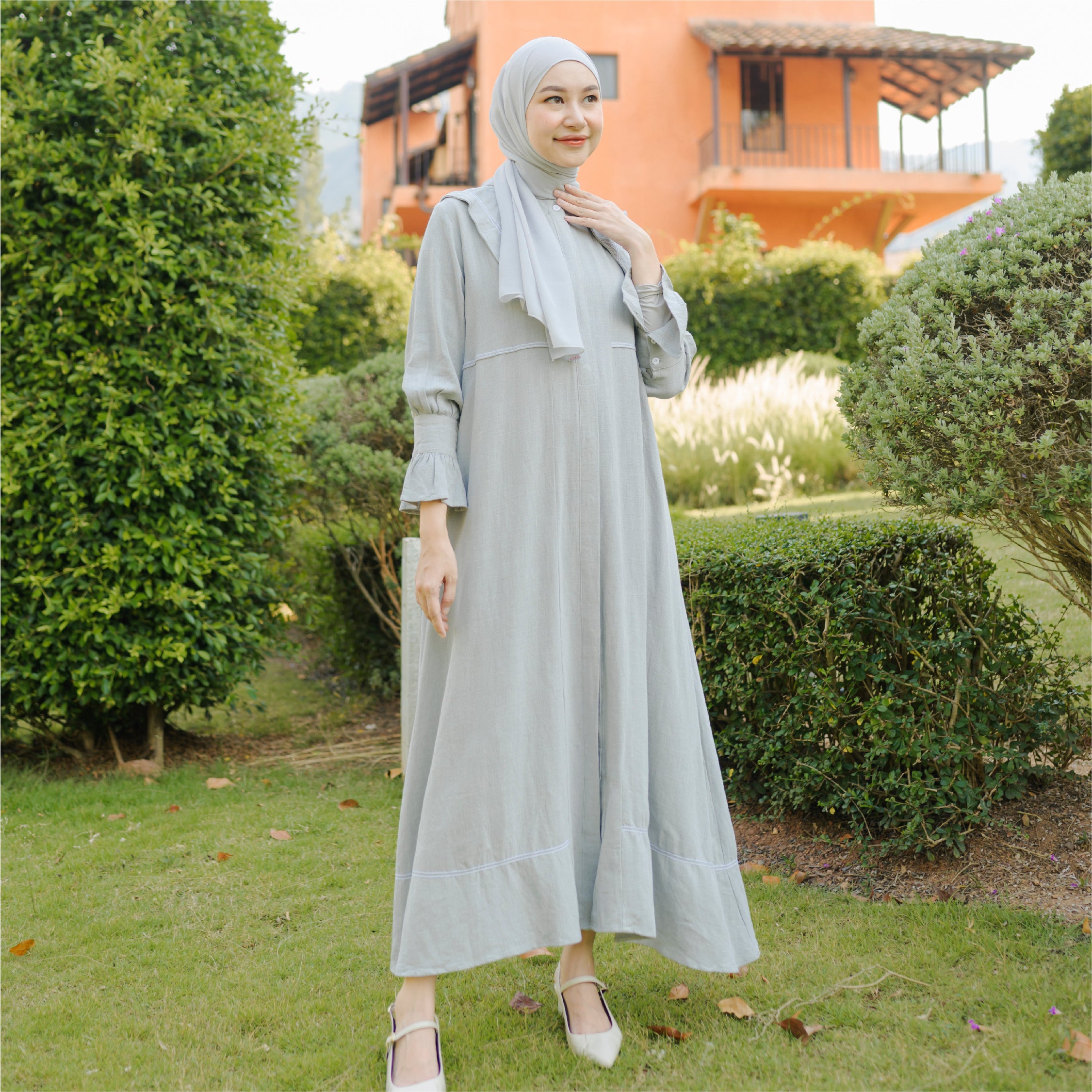 Harumi Dress Light Grey – Lozy