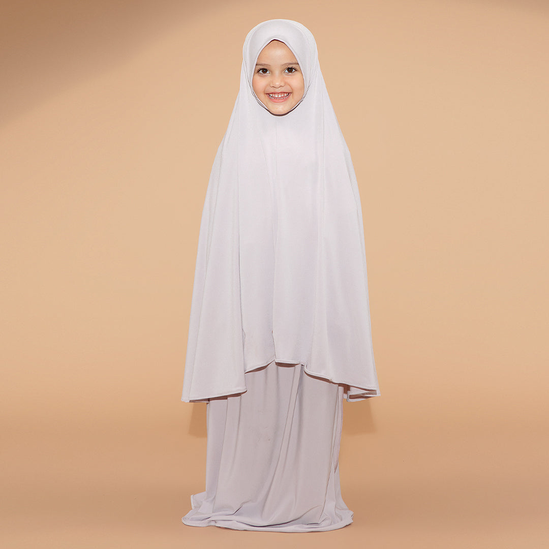 Shameera Prayer Set Kids Series 2 in Light Grey 1-2 Tahun (Lozy x Hami