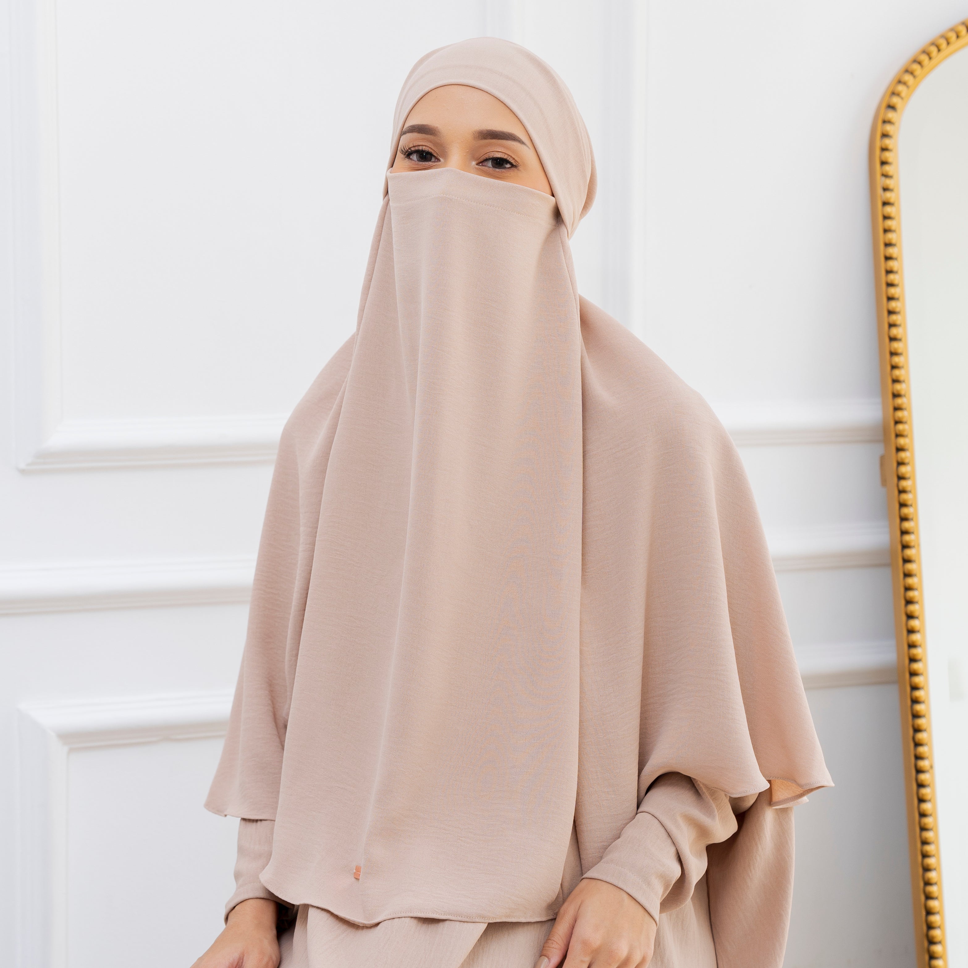 Halima French Khimar Nude Cream – Lozy