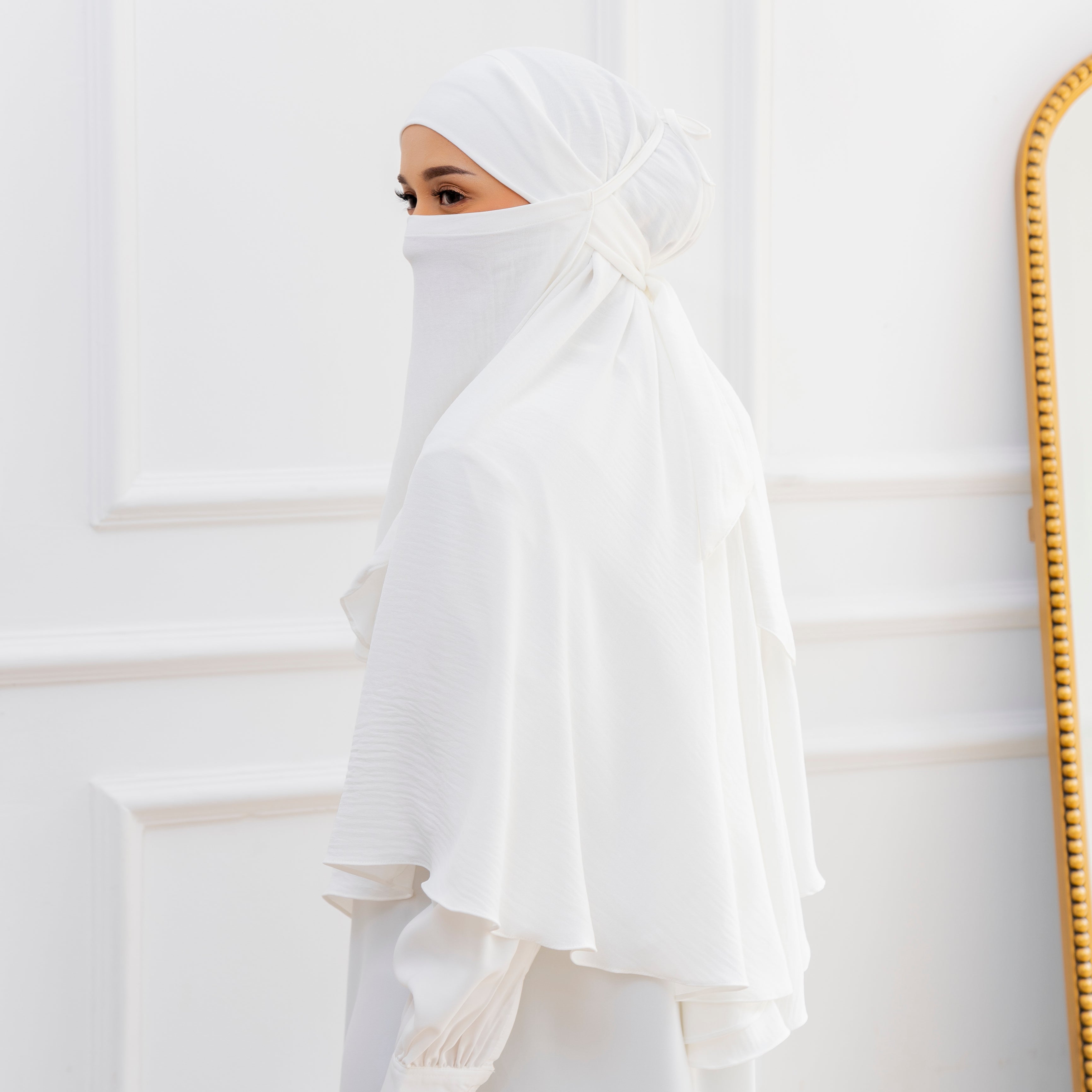 Halima French Khimar Broken White – Lozy
