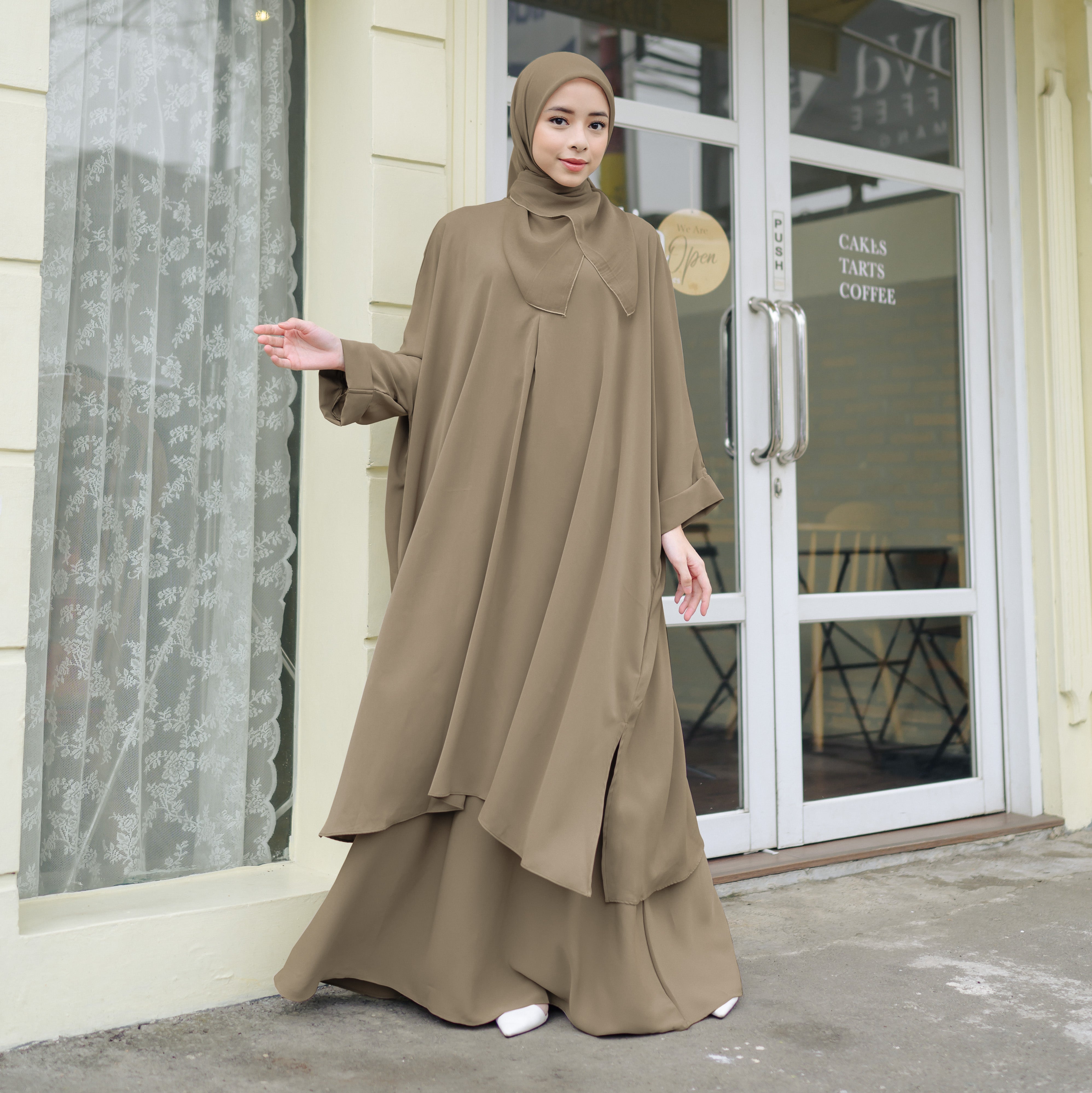 Haifa Tunik Set Natural (New Material) – Lozy