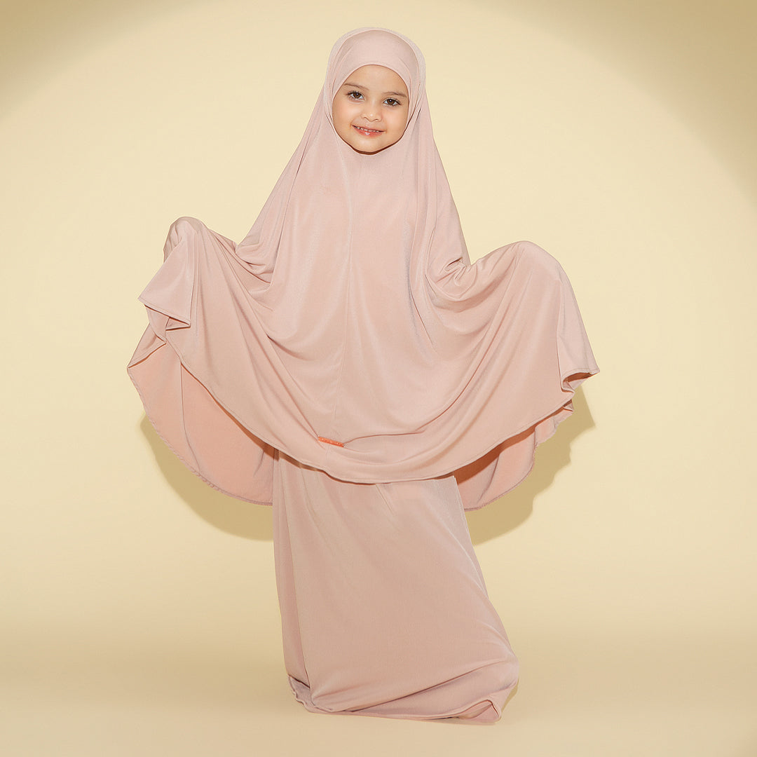 Shameera Prayer Set Kids Series 2 in Soft Beige 3-4 Tahun (Lozy x Hami