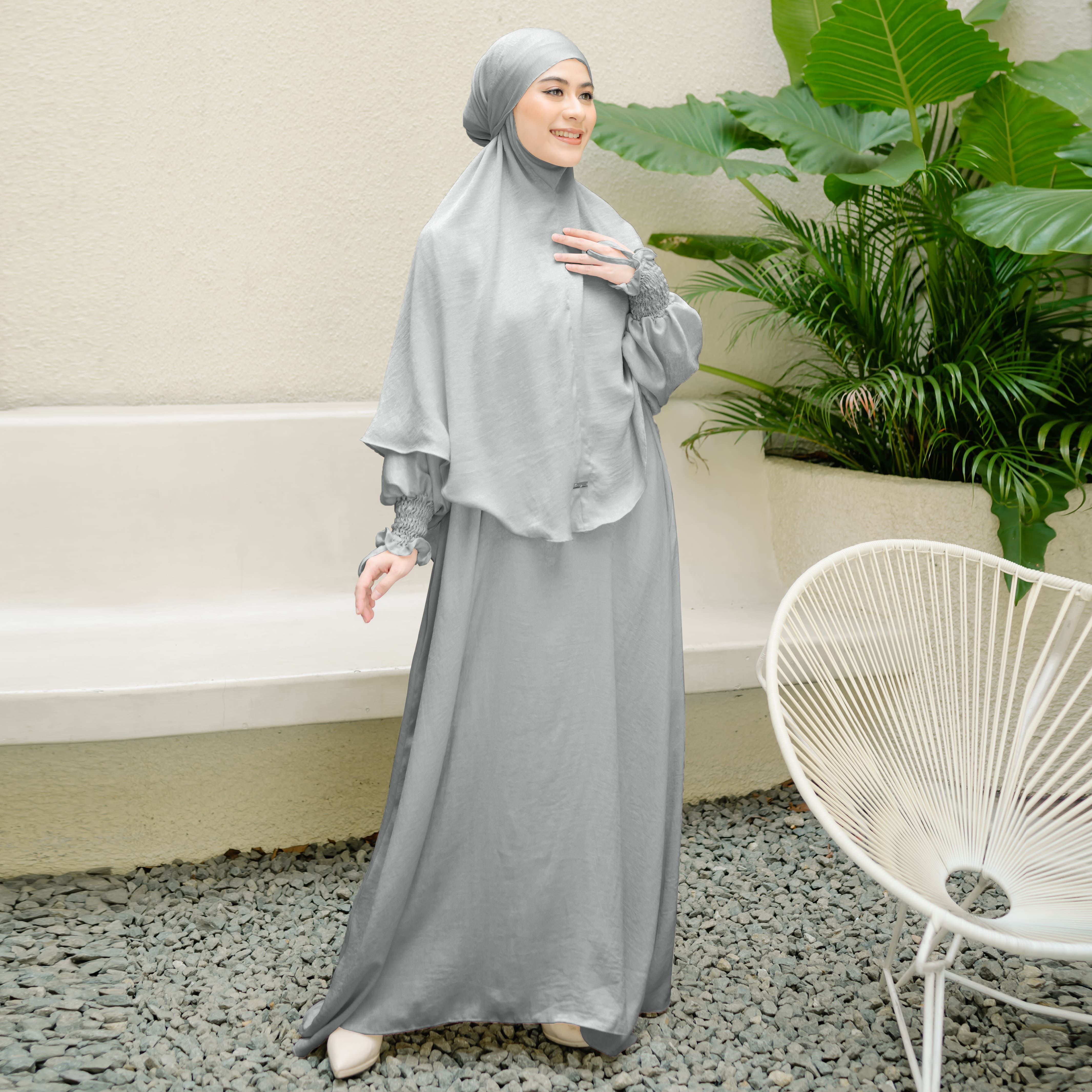Hanida Abaya Set Grey – Lozy