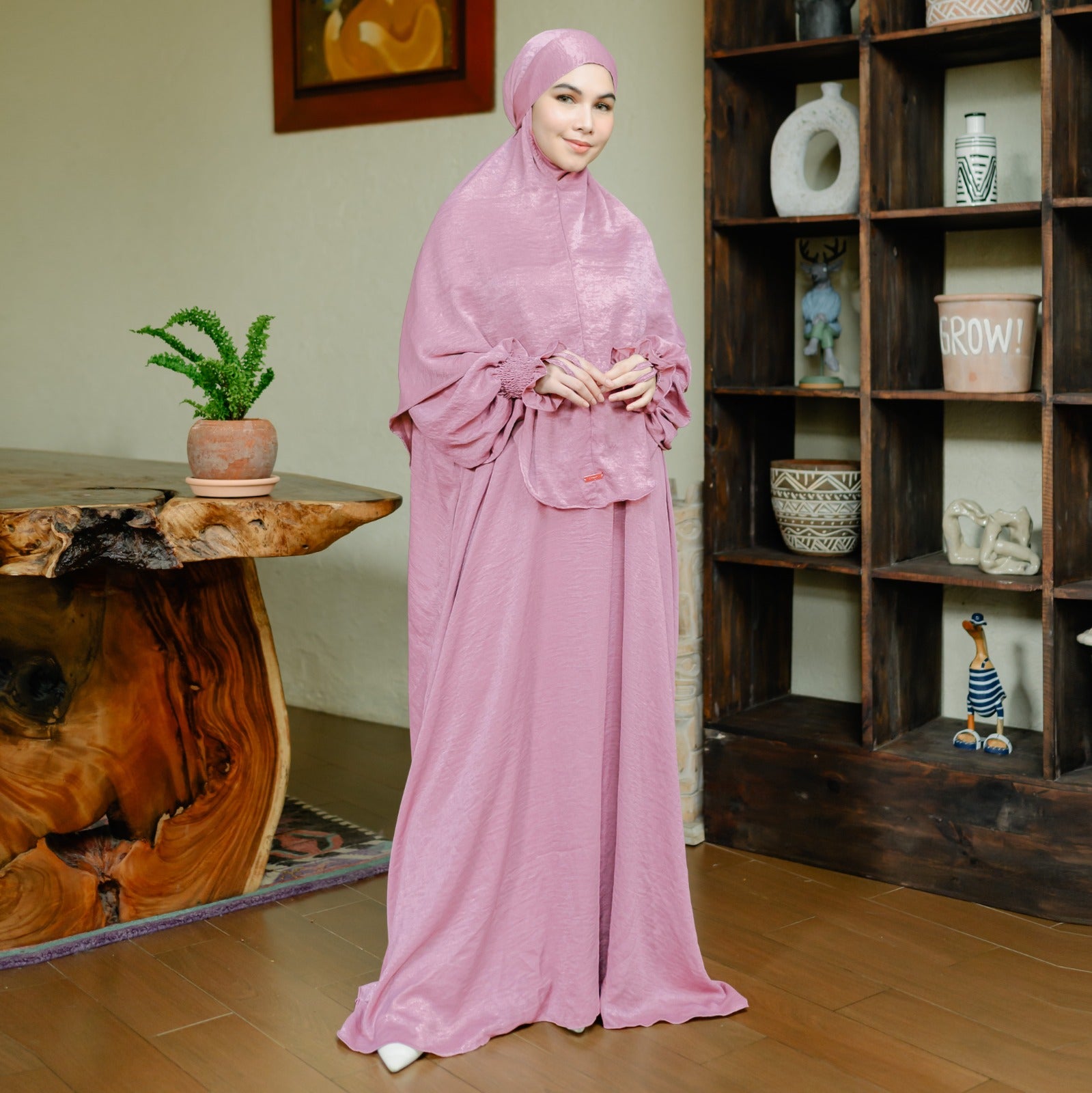 Hanida Abaya Set Purple – Lozy