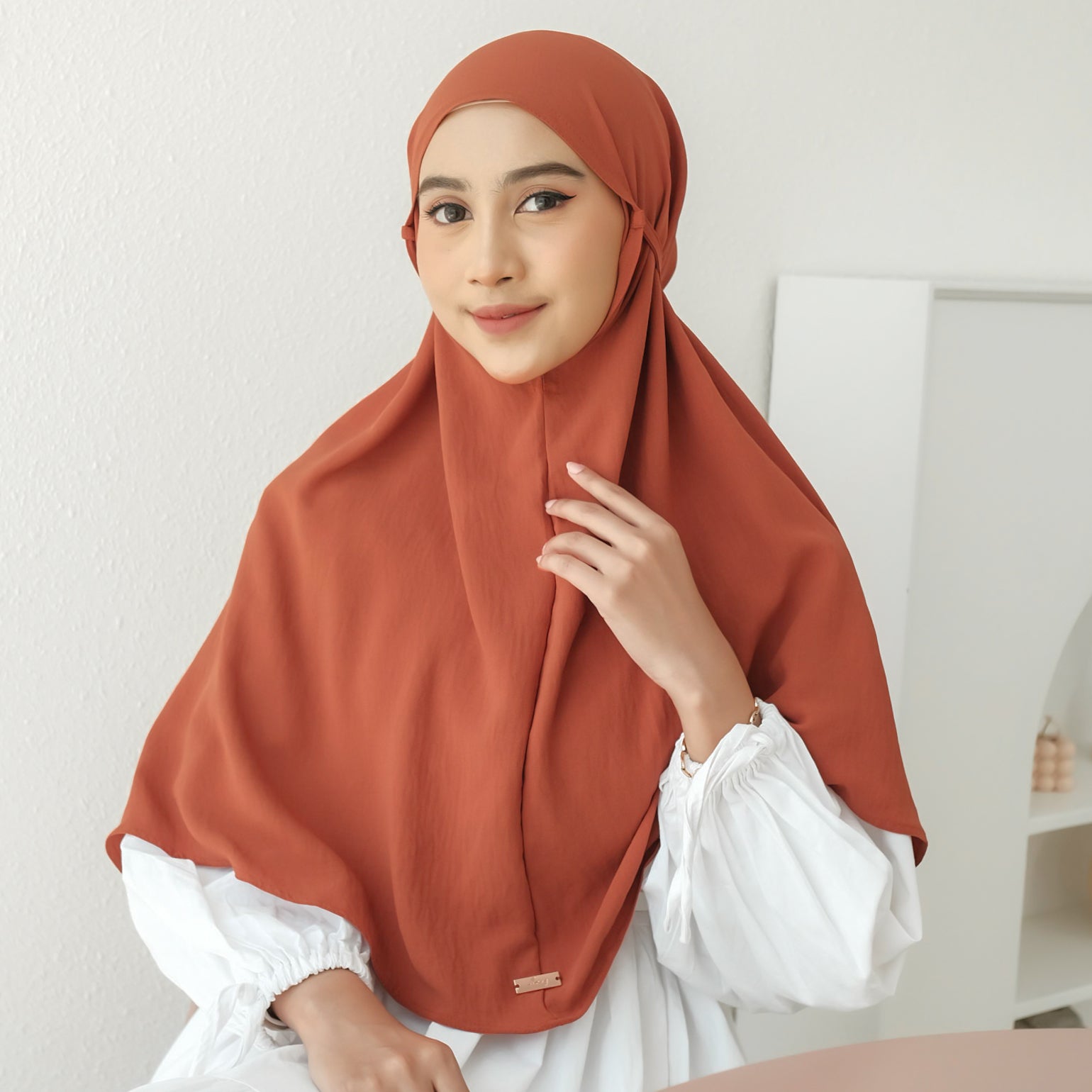 Biyya Instan (Bergo Crinkle) Burnt Brick – Lozy