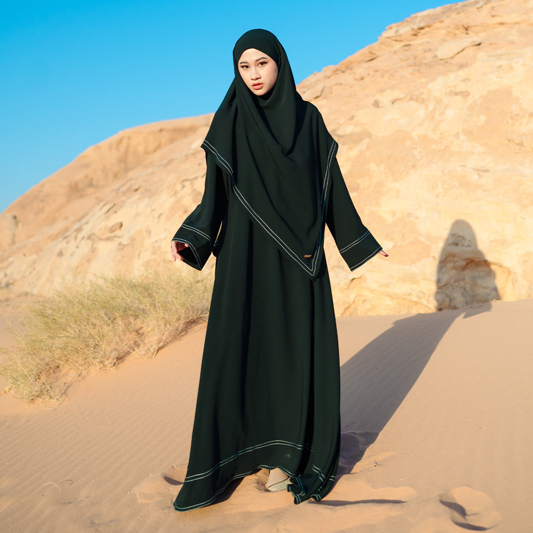 Sadia Abaya Set Forest Night – Lozy