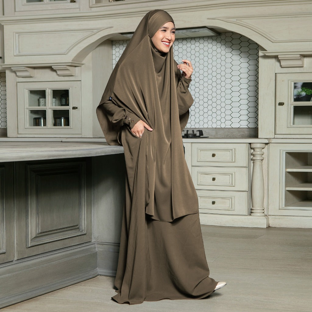Sabiya Abaya Lozy X Cut Syifa Brown Muffin L