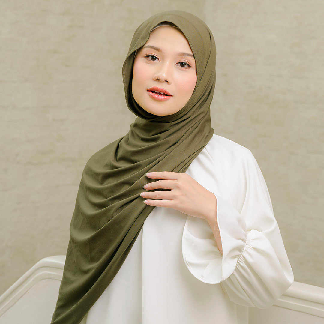 Tana Shawl (Pashmina Kaos Rayon) Army – Lozy